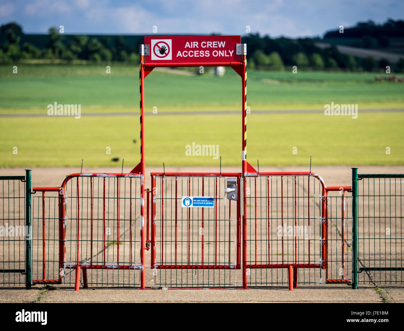 Access gate for aircrew only at a small airfield in Cambridgeshire, UK ...