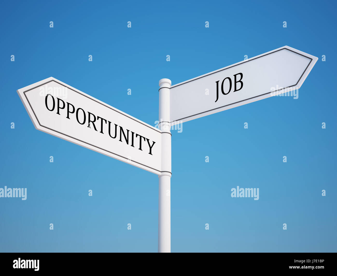 Opportunity and Job Signpost isolated on clean sky Stock Photo - Alamy