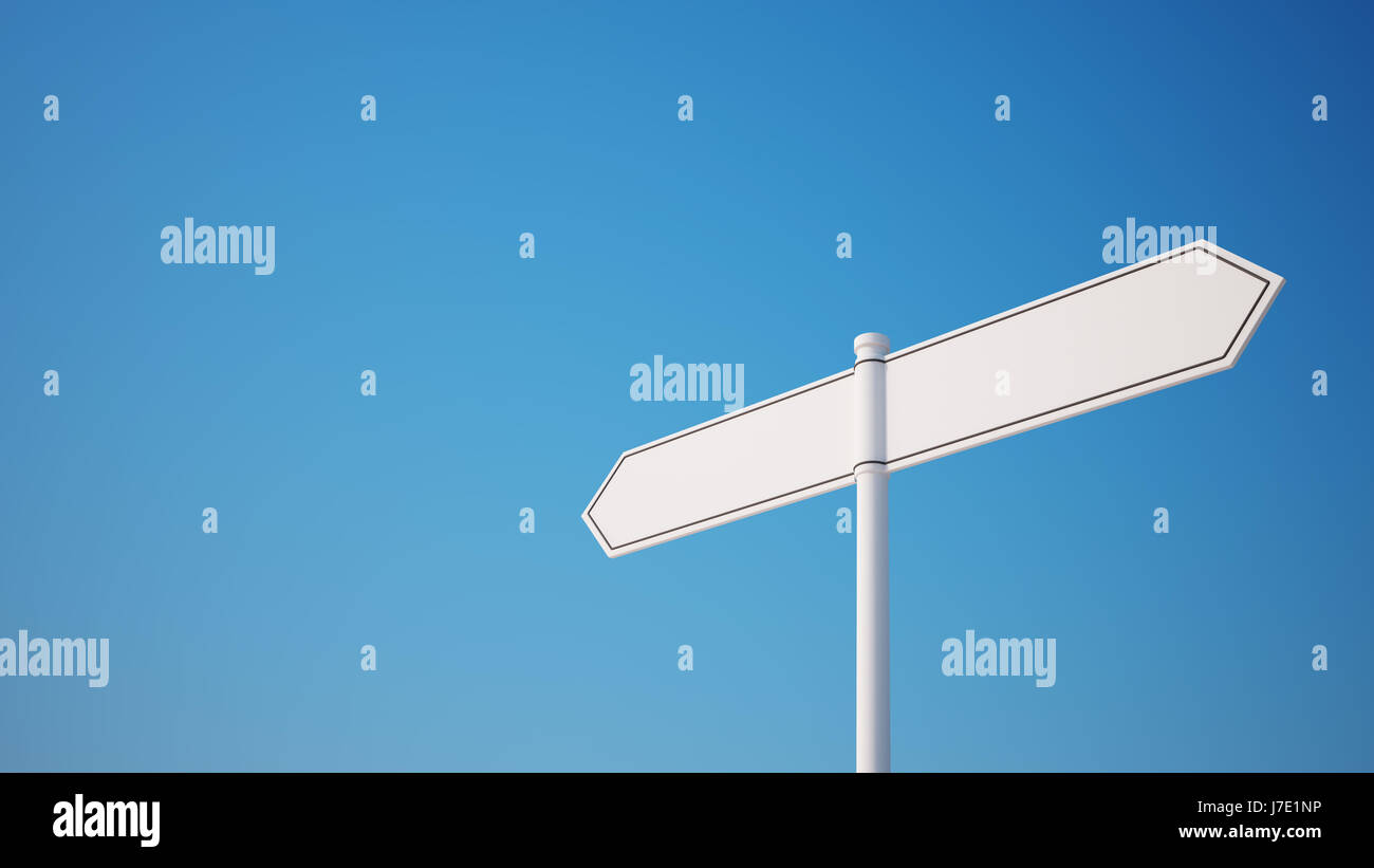 Blank Signpost isolated on clean sky Stock Photo - Alamy