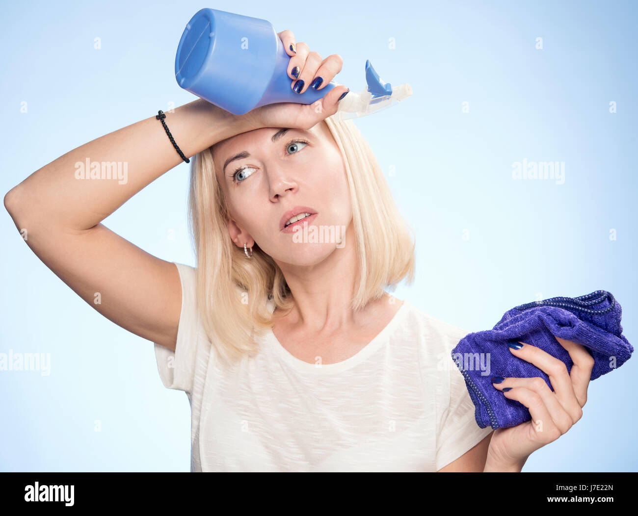 girl is tired from cleaning Stock Photo - Alamy