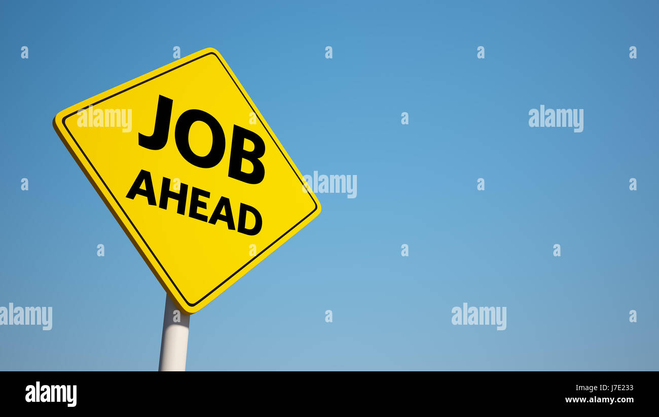 Job Sign isolated on clean blue sky Stock Photo - Alamy