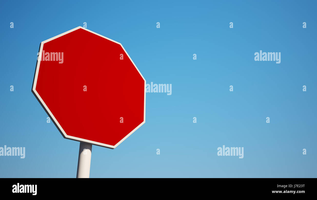 Red Blank Sign isolated on clean blue sky Stock Photo - Alamy