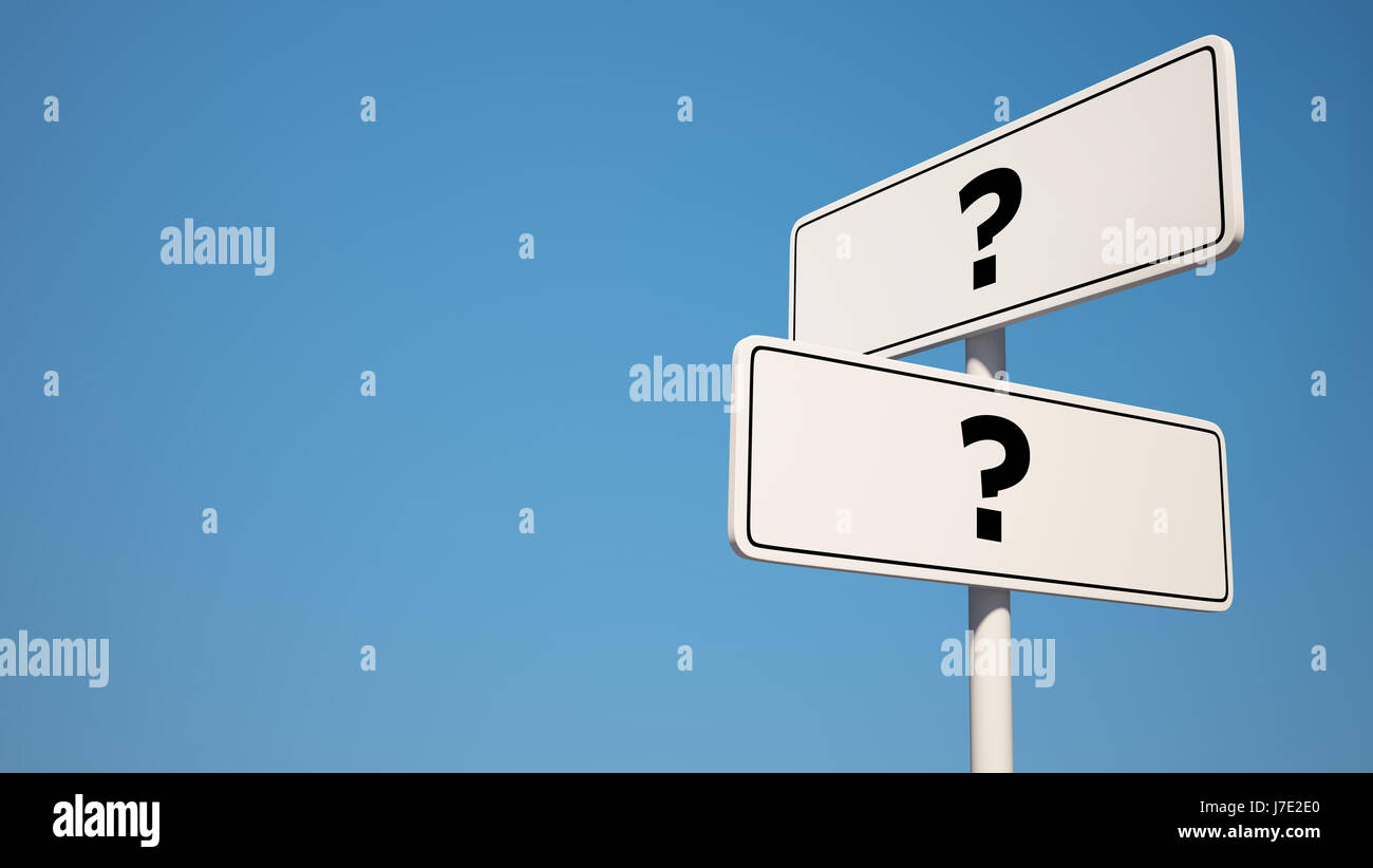 Question and Answer Signpost isolated on clean sky Stock Photo - Alamy