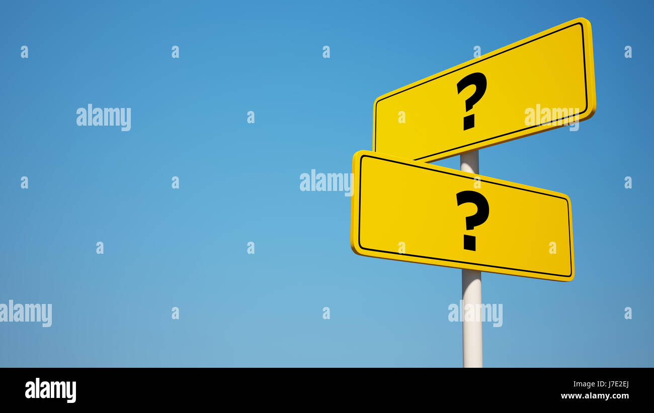 Question and Answer Signpost isolated on clean sky Stock Photo - Alamy