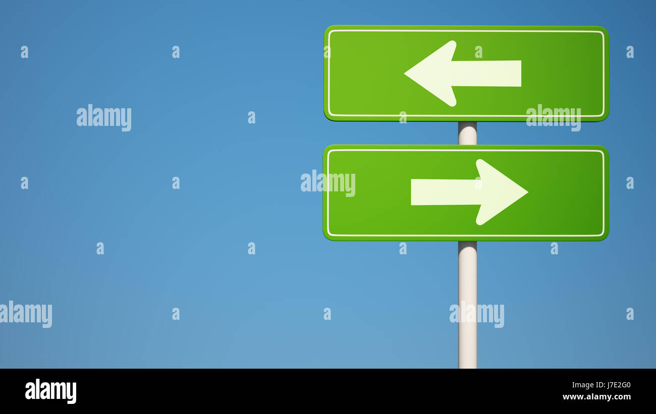 Two way Sign isolated on clean blue sky Stock Photo - Alamy