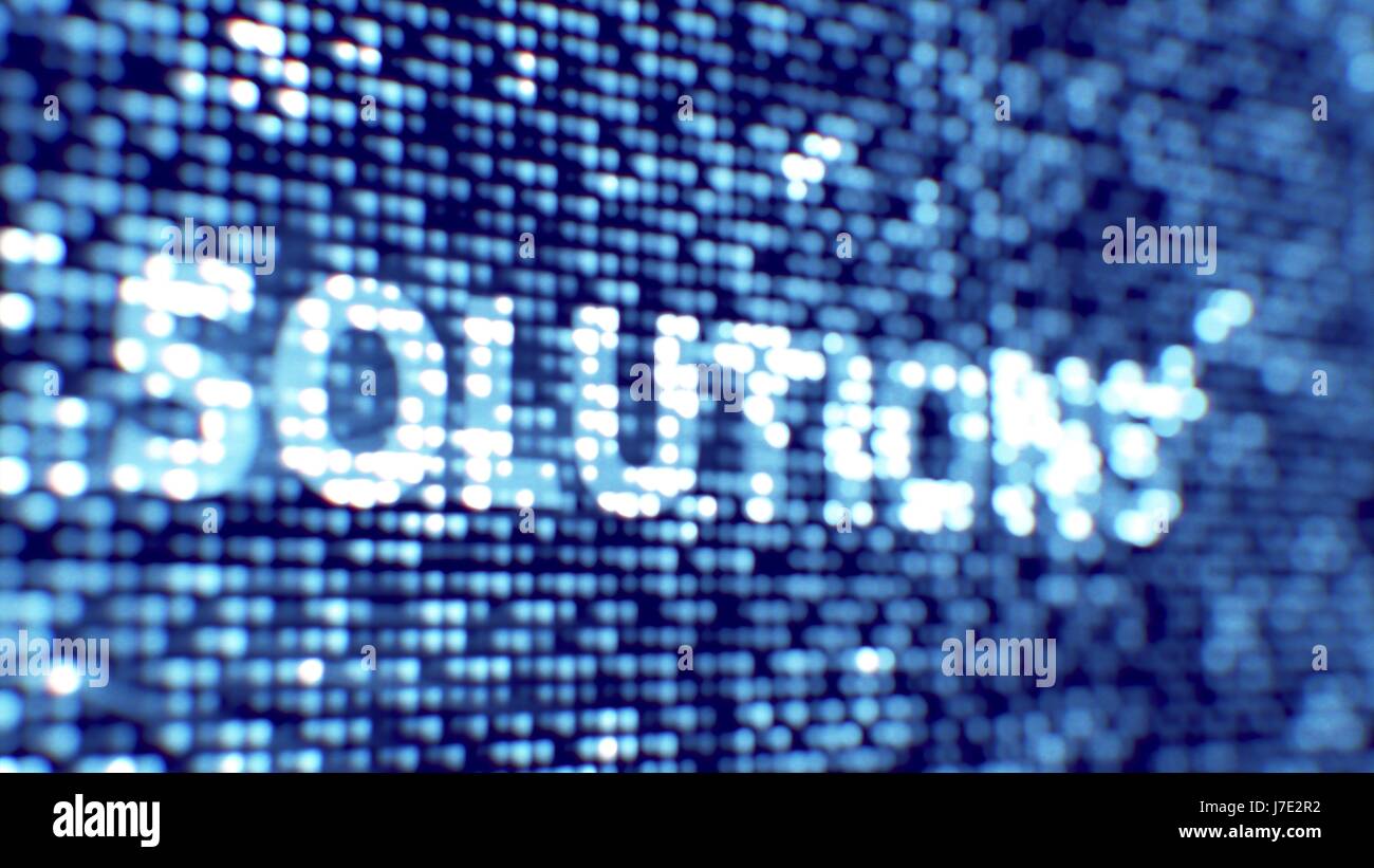 Shiny Blue Solutions Technology Screen Stock Photo - Alamy