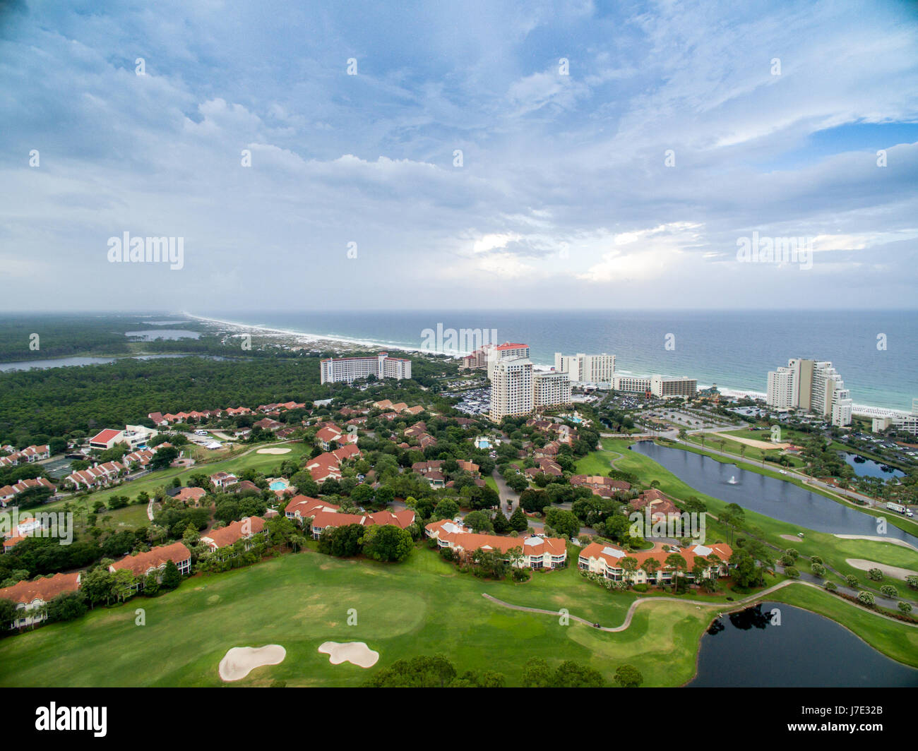 Flying over Sandestin Florida resort Stock Photo - Alamy