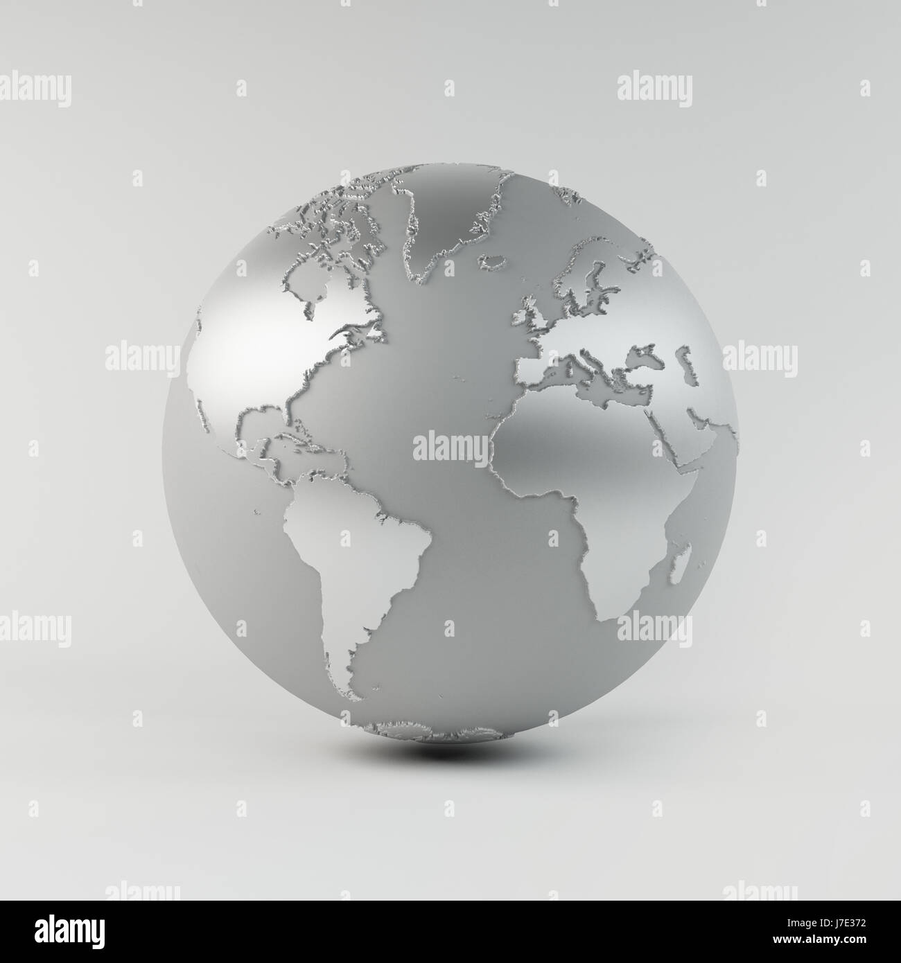 A High quality 3d Earth Structure styled in a reflective chrome ...