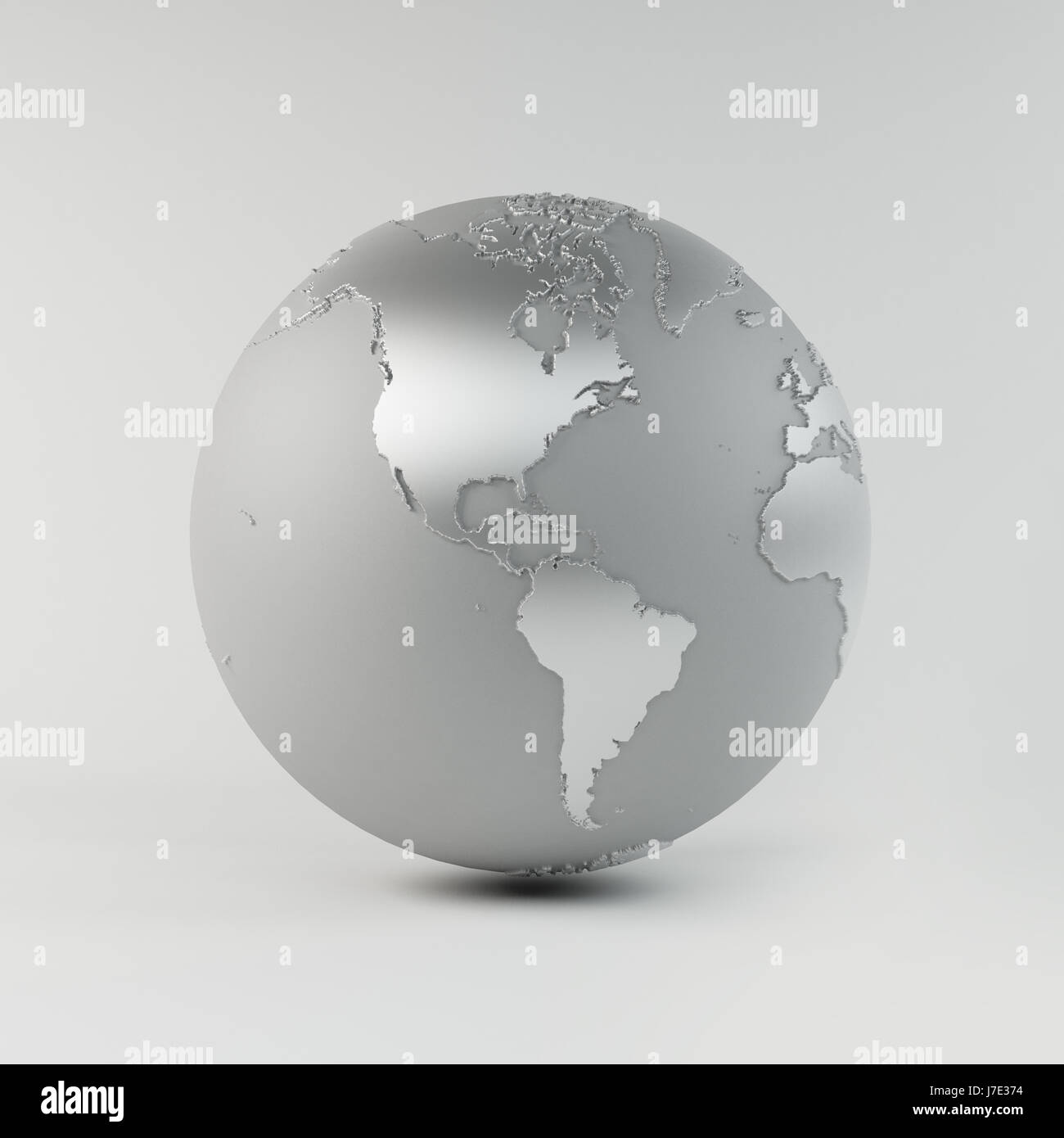 A High quality 3d Earth Structure styled in a reflective chrome ...