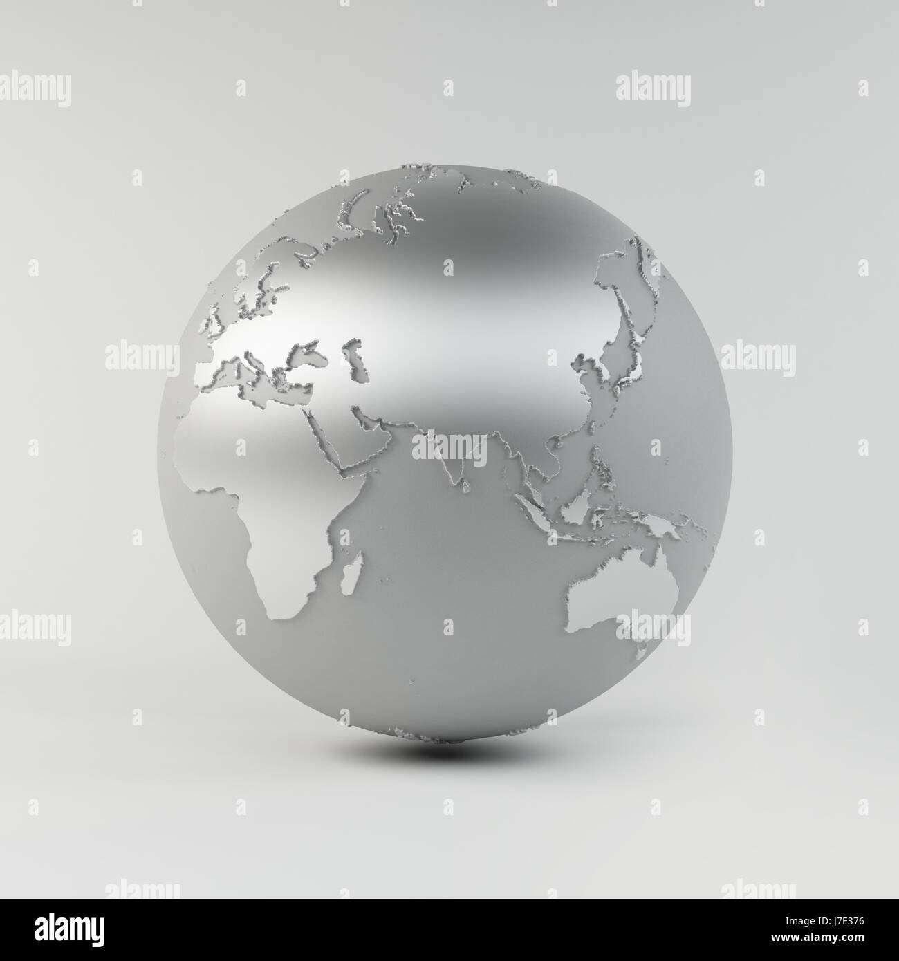 A High quality 3d Earth Structure styled in a reflective chrome ...