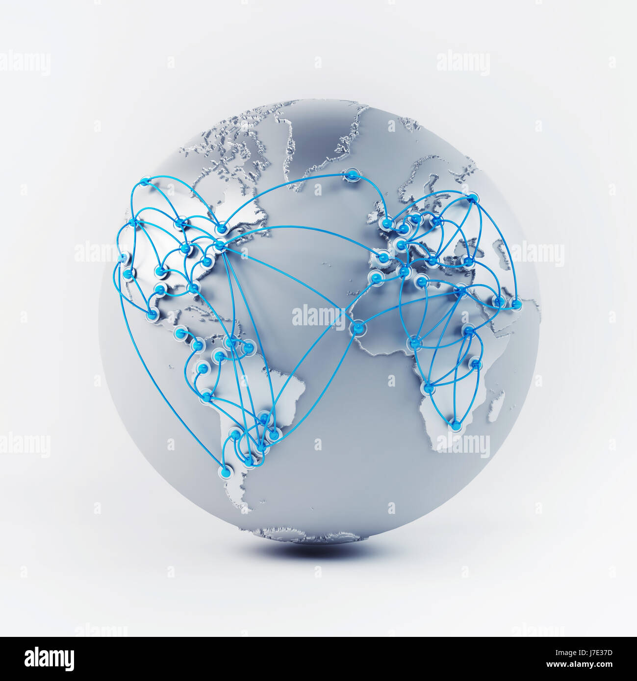 Earth with connection isolated on white background Stock Photo - Alamy