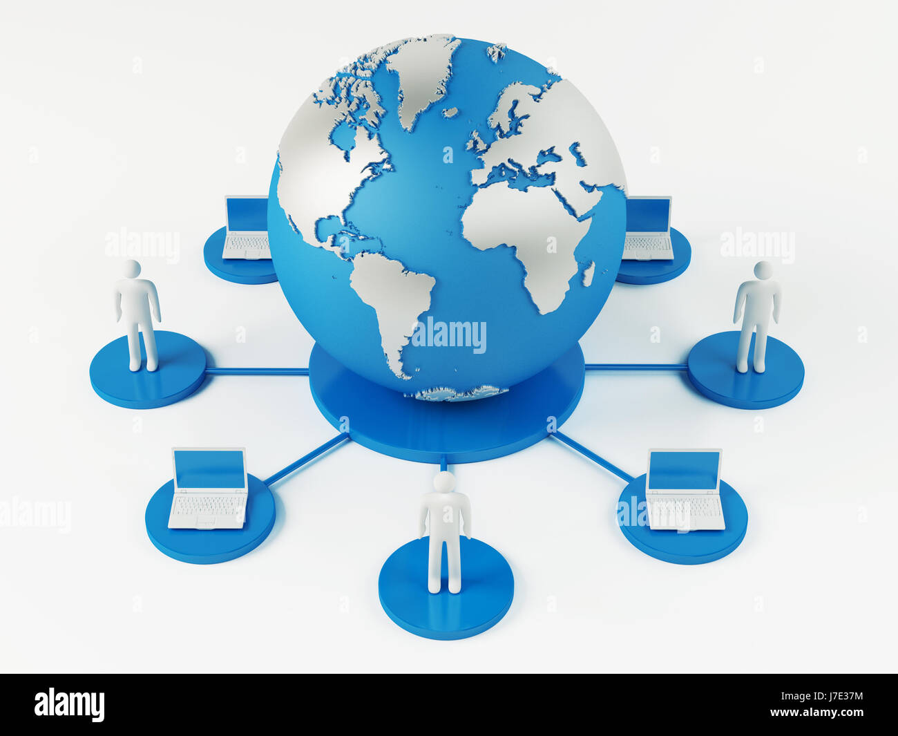 Global Computer Network on white background Stock Photo - Alamy