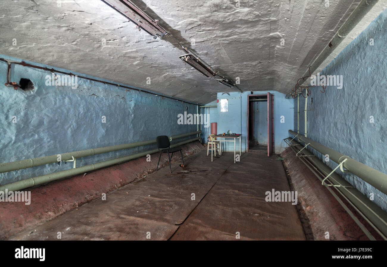 Compartment of an old abandoned buildings for civil protection Stock ...