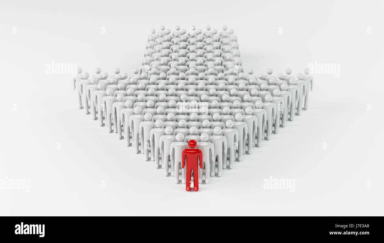 Arrow sign with group of People Stock Photo - Alamy