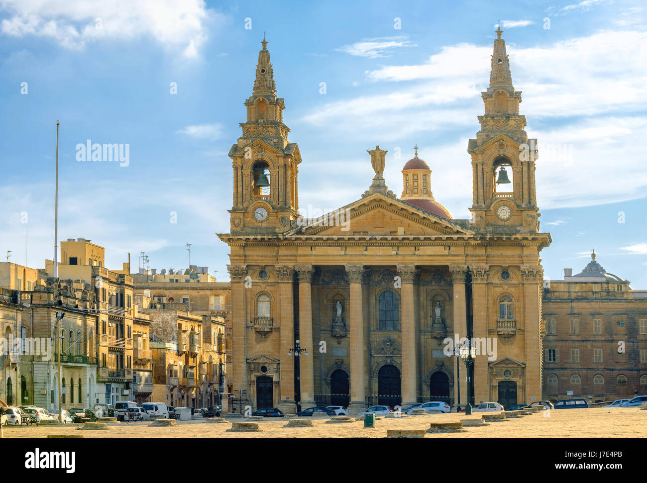 Saint Publius Church in city Floriana near Valletta. Malta Stock Photo ...