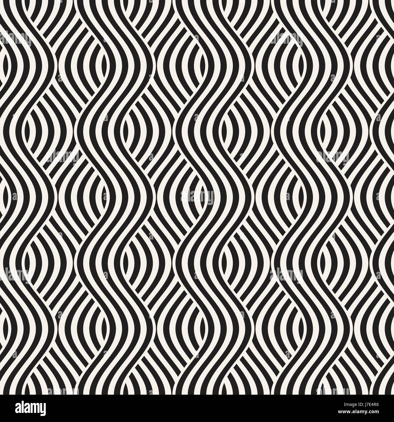 Abstract geometric pattern with wavy lines. Interlacing rounded stripes ...