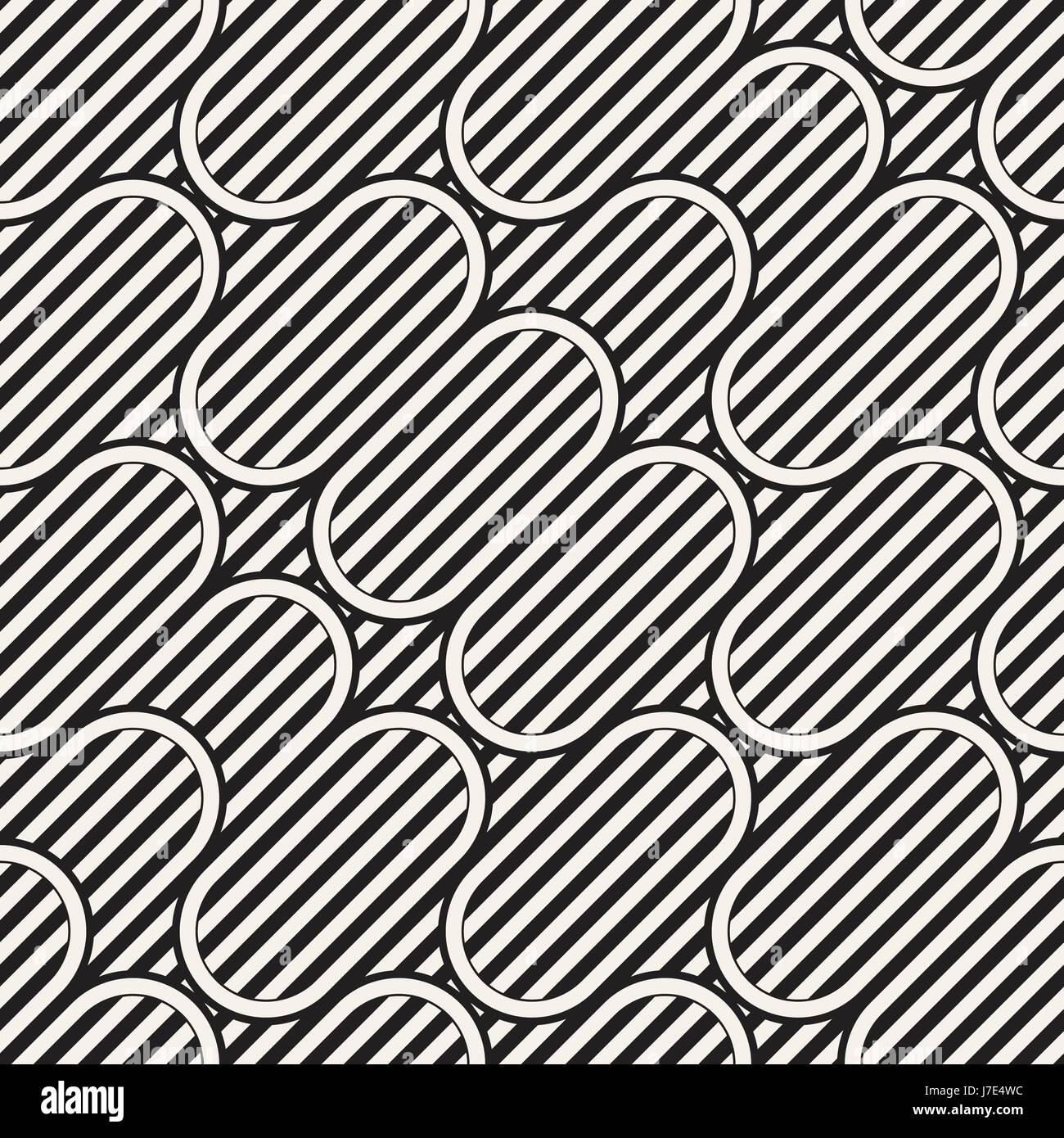 Seamless monochrome waving pattern. Abstract retro stripy background ...