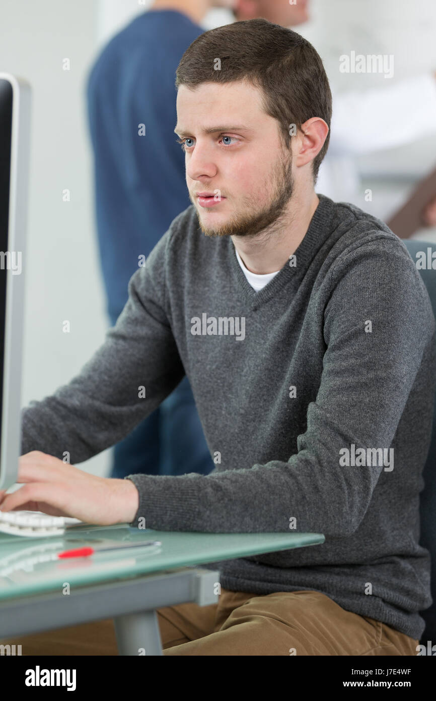 man on computer Stock Photo - Alamy