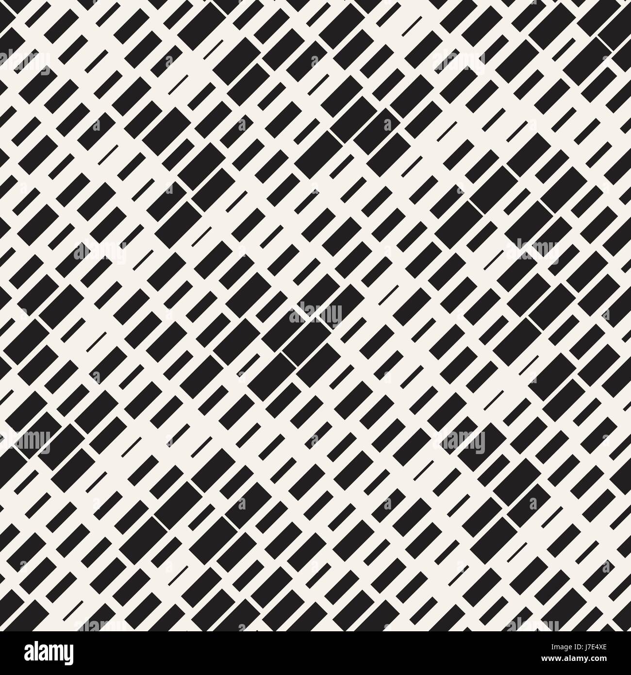 Vector Seamless Black And White Irregular Dash Rectangles Grid Pattern ...