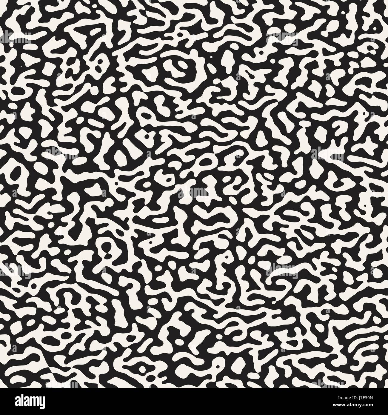 Vector Seamless Grunge Pattern. Black and White Organic Shapes. Messy ...