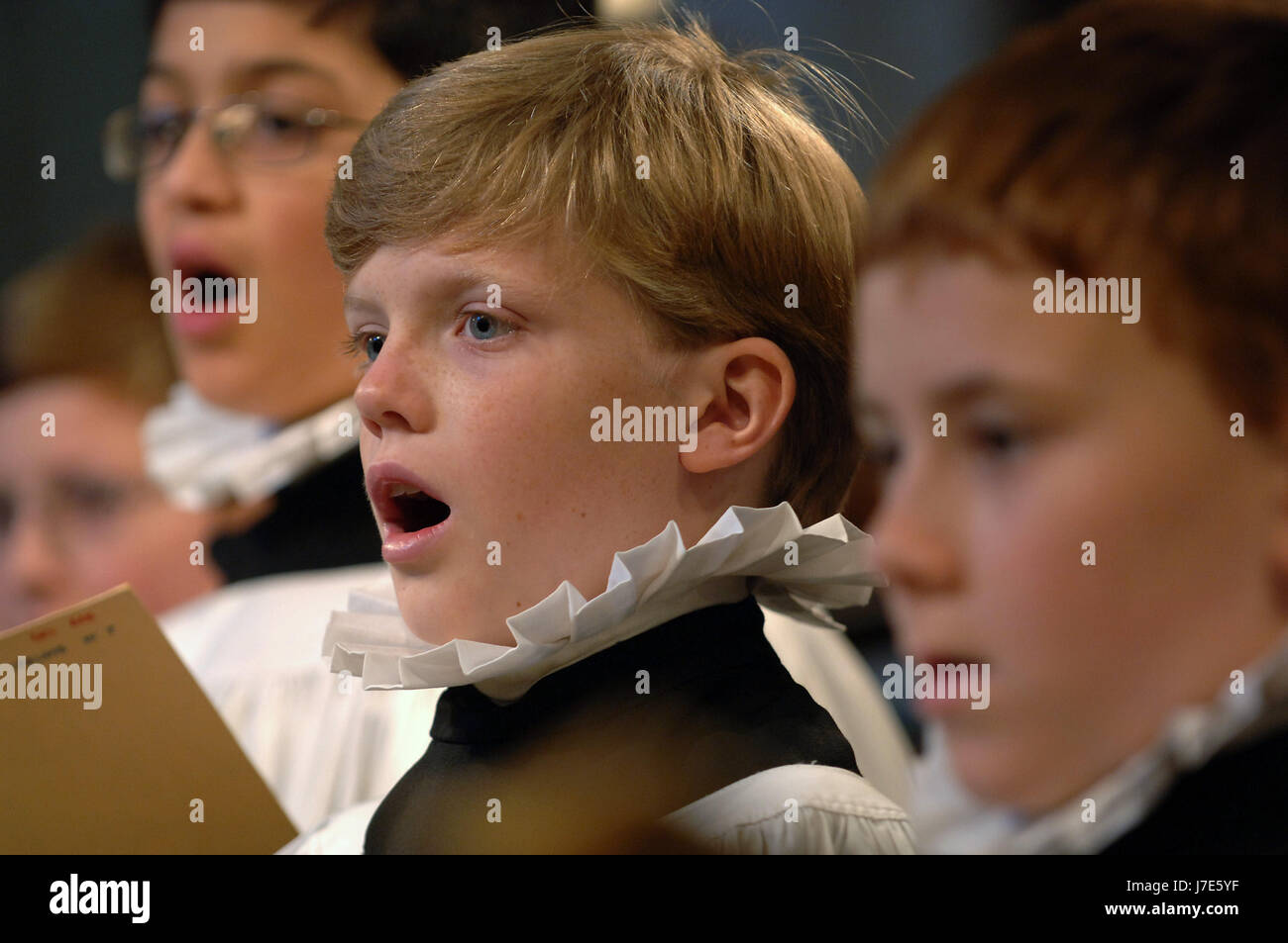 Abbey School, Tewkesbury with student Andrew Swait in choir practice in ...