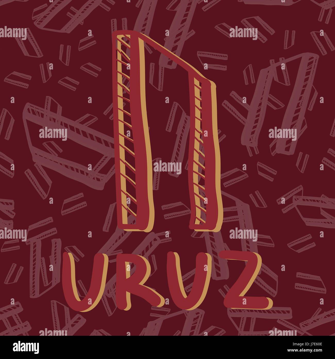 Uruz. Hand drawn ancient rune. Vector illustration Stock Vector Image ...