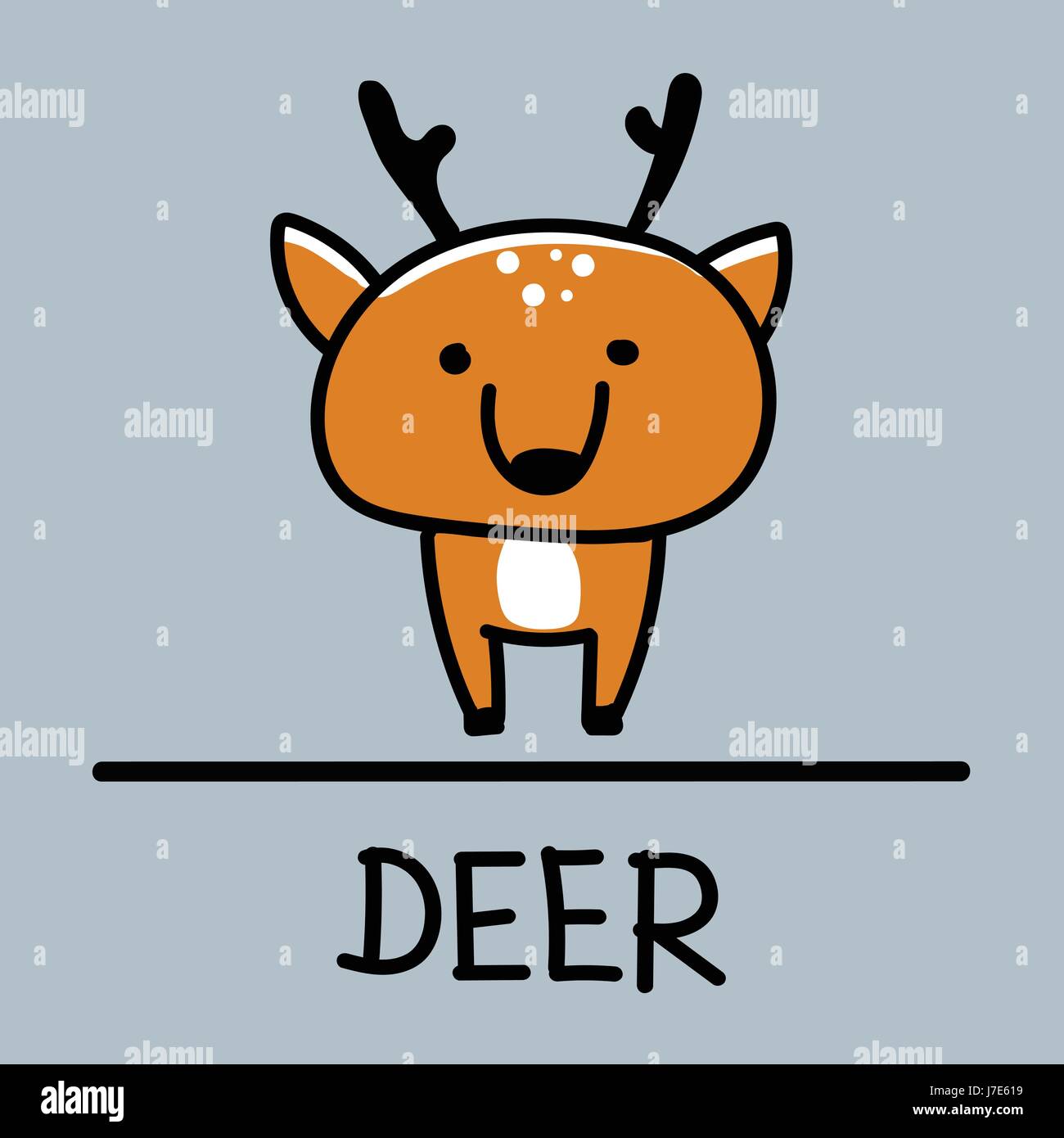 Deer hand-drawn style, drawing, hand drawn, illustration Stock Vector ...