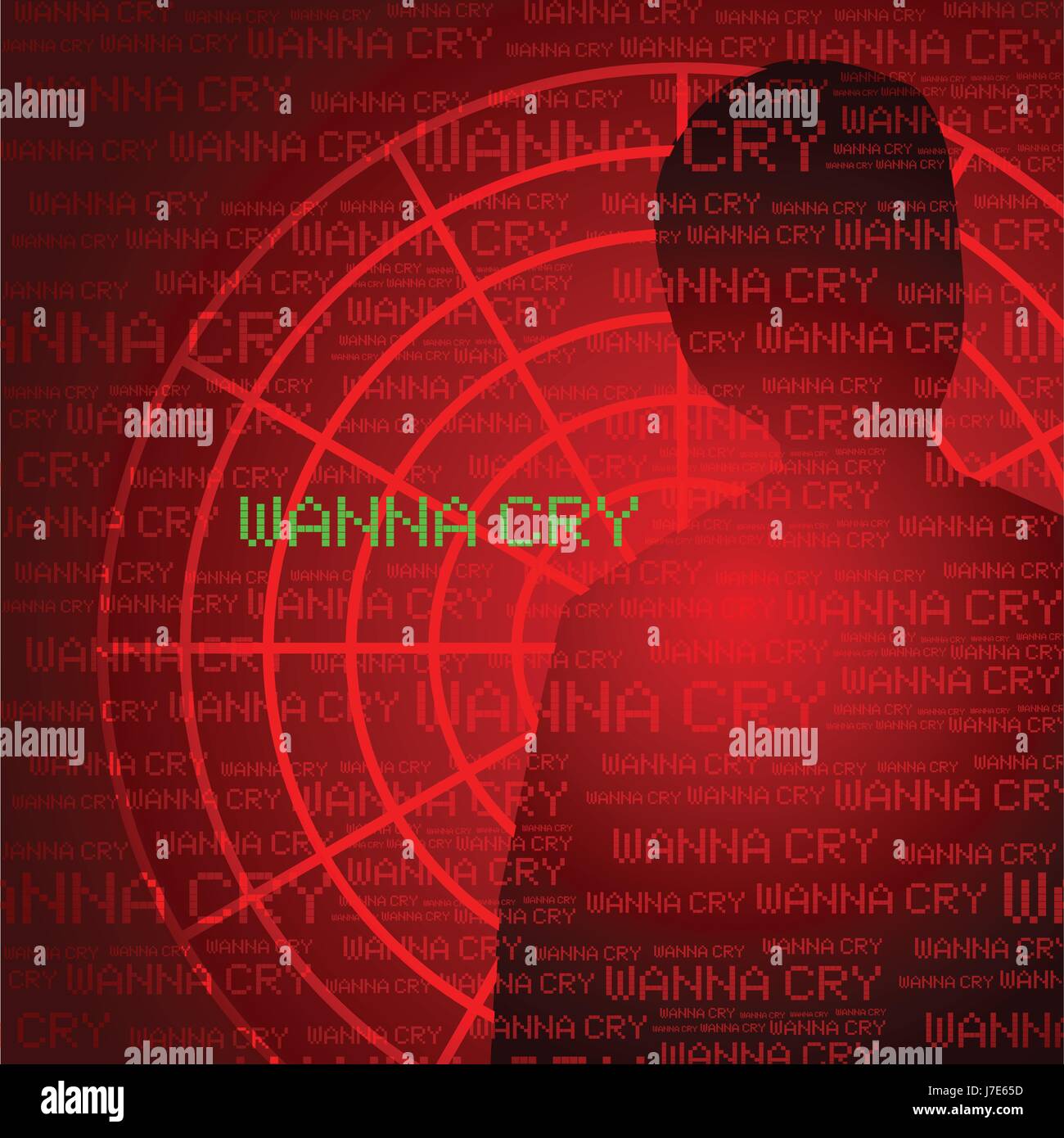 malware attack. ransom malware name is wanna cry. vector illustration ...