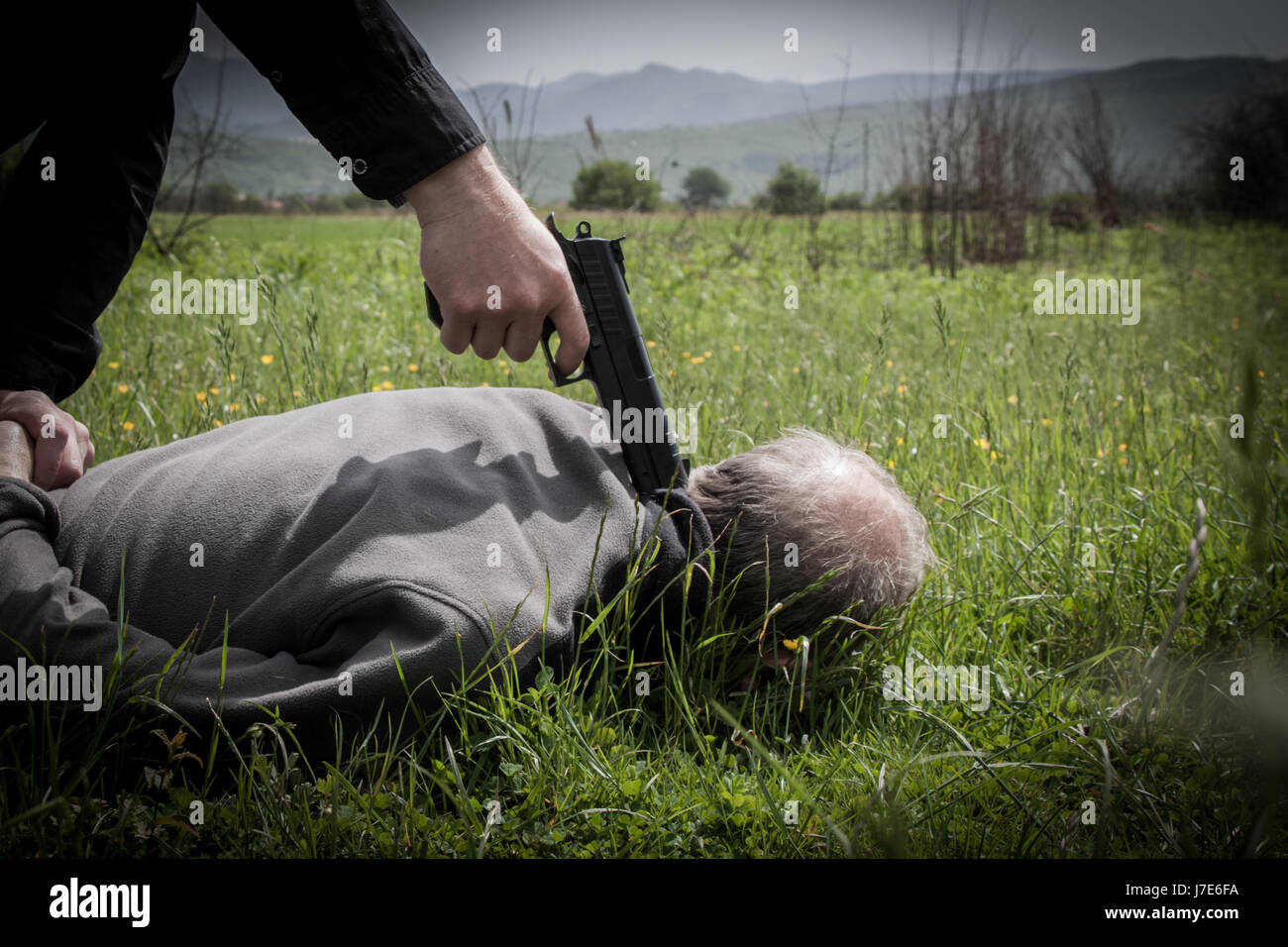 The crime scene, murder, investigation, police caught the killer and ...