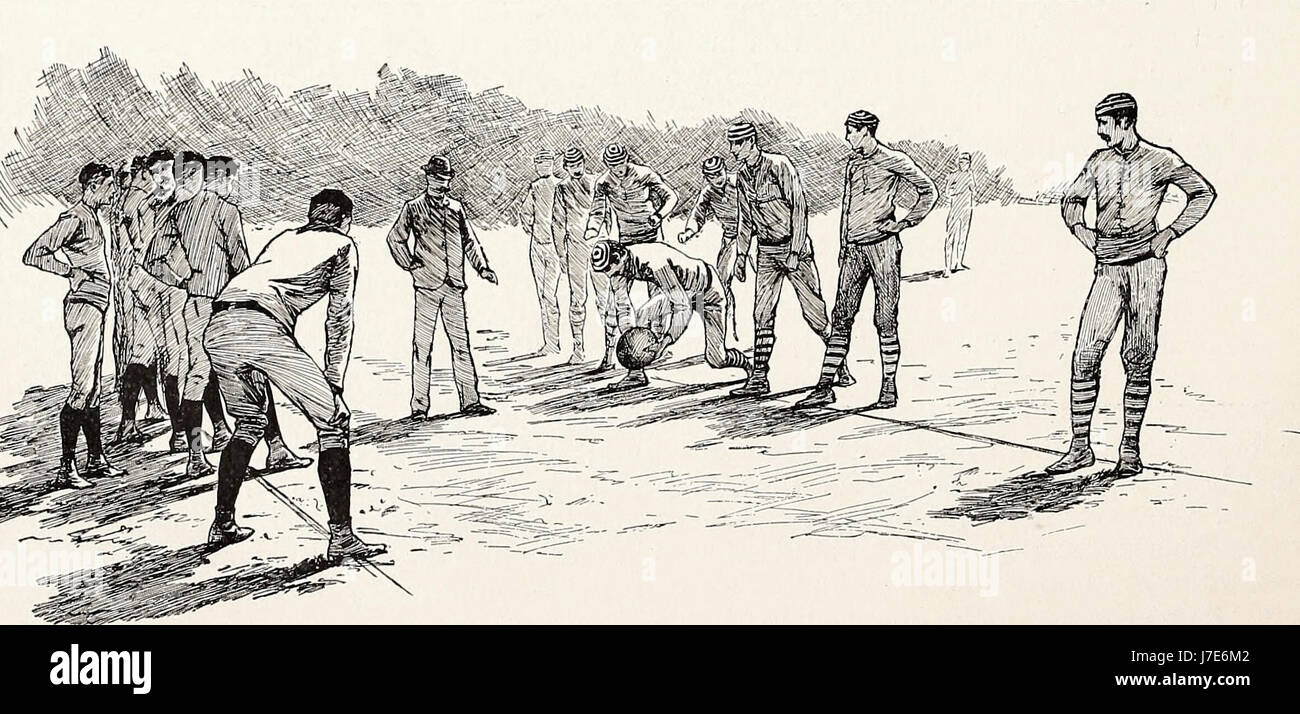 Lining up - An American Football Game, circa 1887 Stock Photo - Alamy
