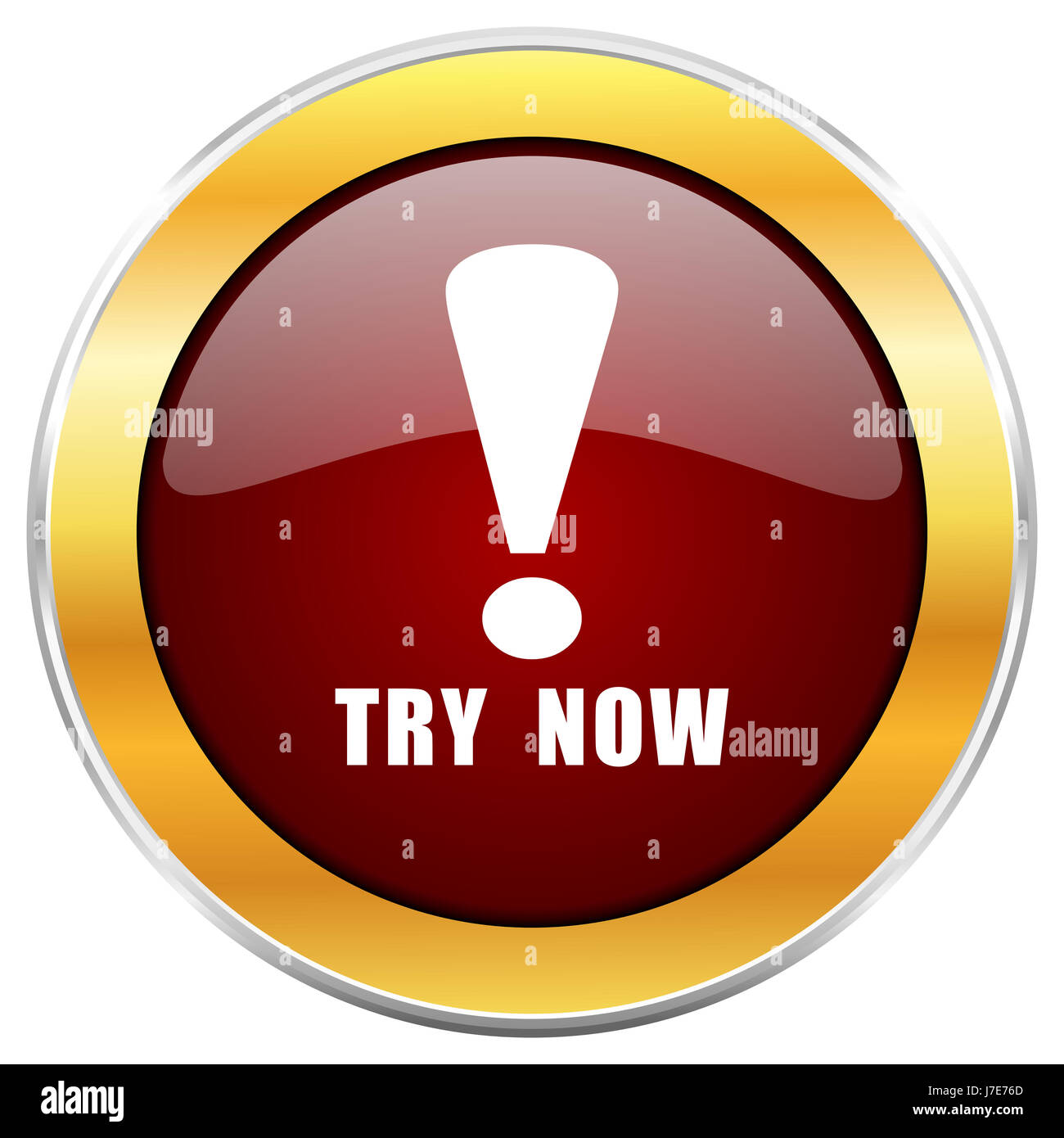 Try now red web icon with golden border isolated on white background ...