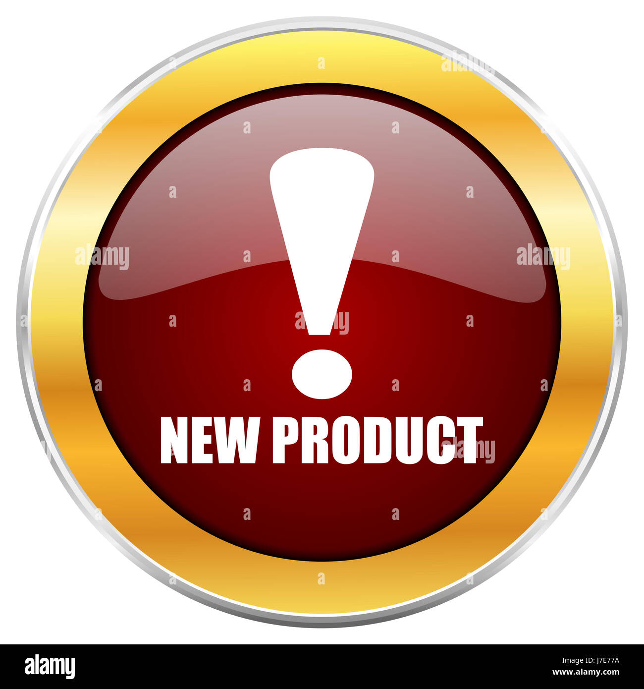 New product red web icon with golden border isolated on white ...