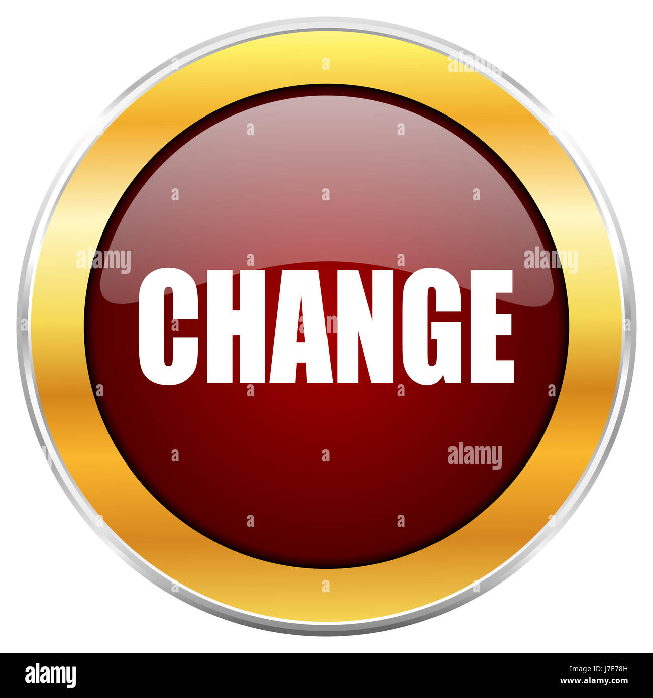 Change red web icon with golden border isolated on white background ...