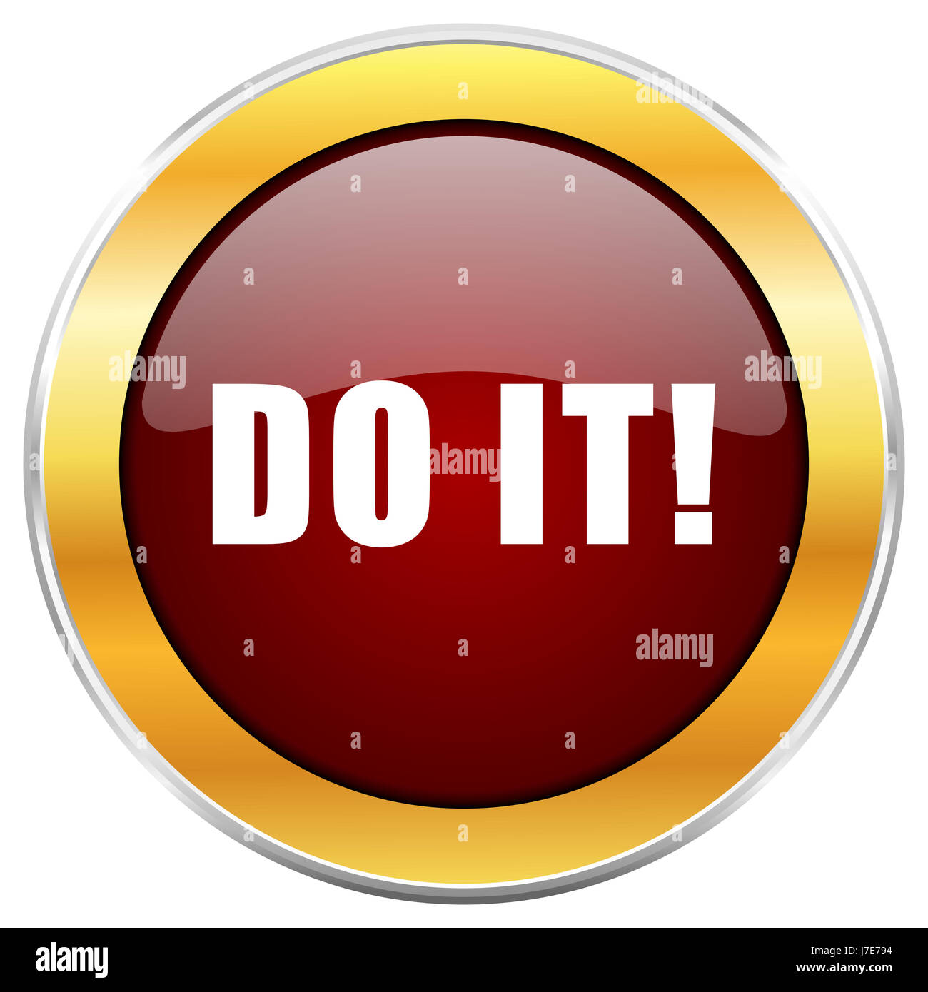 Do it red web icon with golden border isolated on white background ...