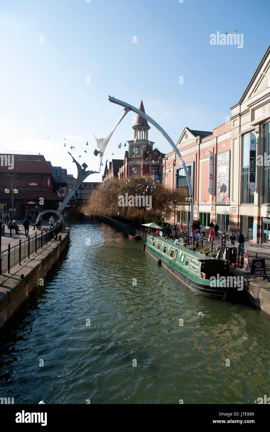 Canal barge in Lincoln Stock Photo - Alamy