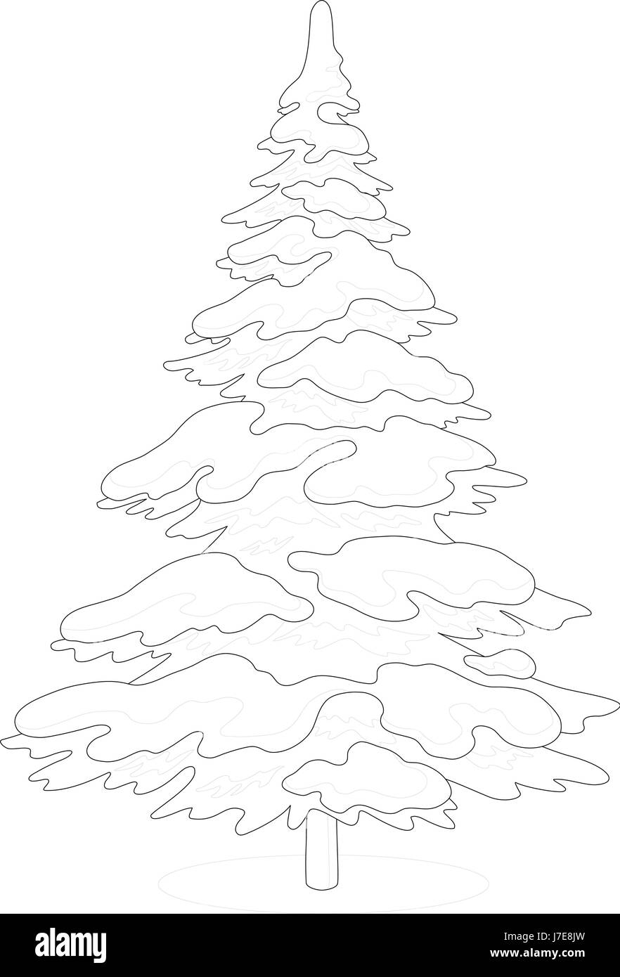 Christmas tree drawing one Black and White Stock Photos & Images - Alamy