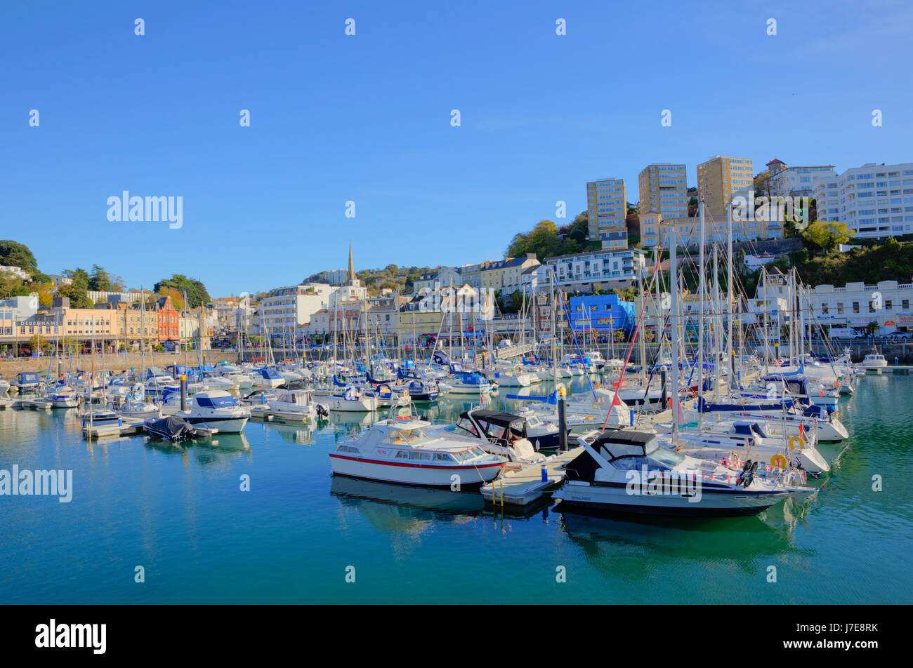 Torquay Torbay Devon marina with boats and yachts UK English riviera ...