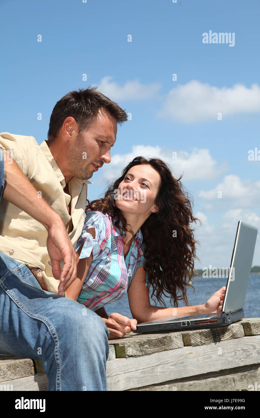 woman laptop notebook computers computer spare time free time leisure ...