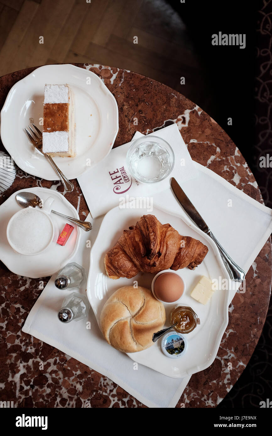 Viennese Style Breakfast, Cafe Centra, Vienna, Austria Stock Photo - Alamy