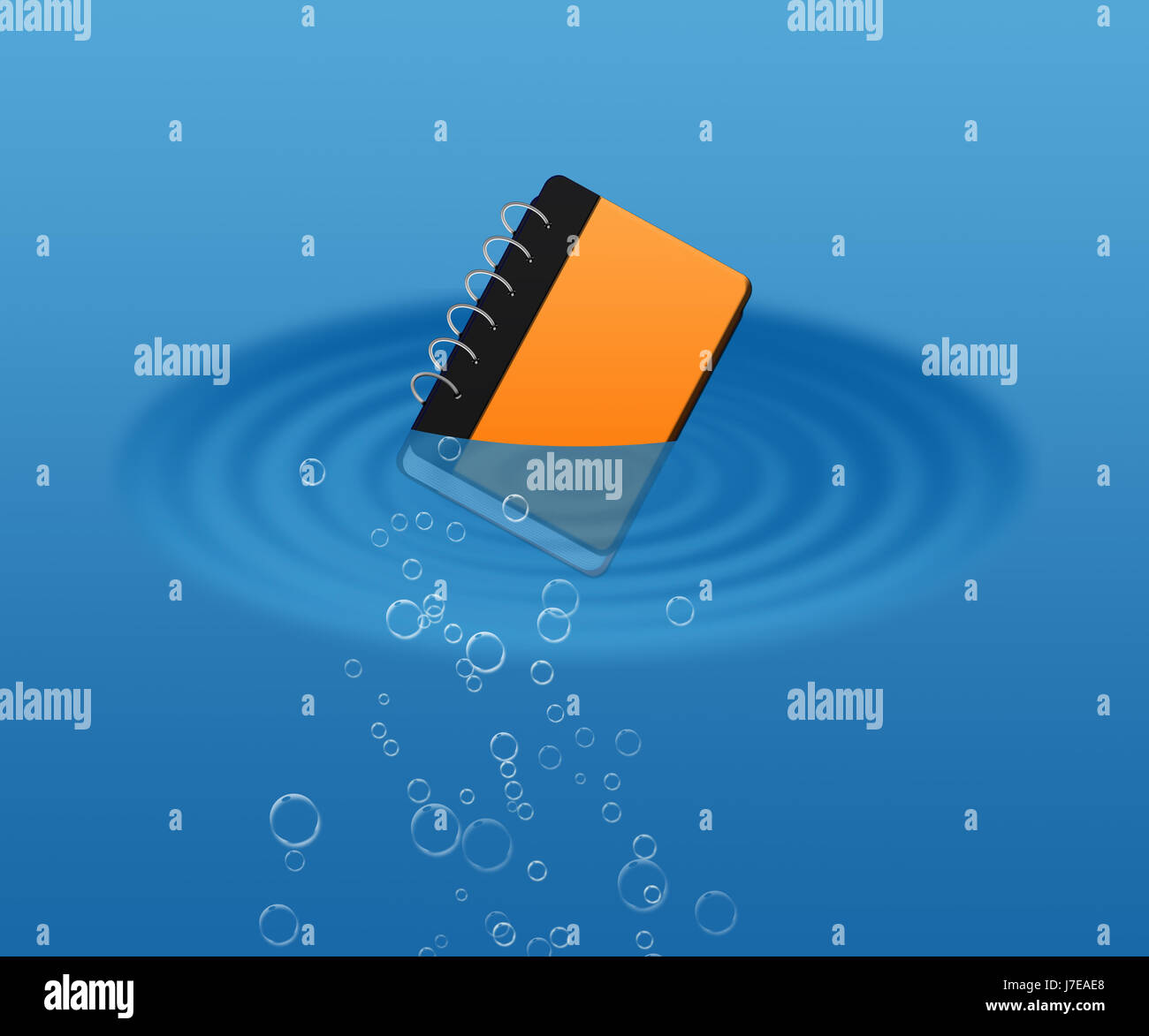 blue isolated binder notebook notepad book water office note memo ...