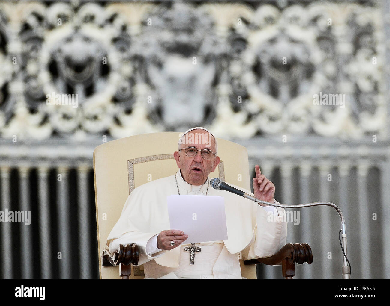 Vatican. 24th May, 2017. Pope Francis celebrated the General Audience ...