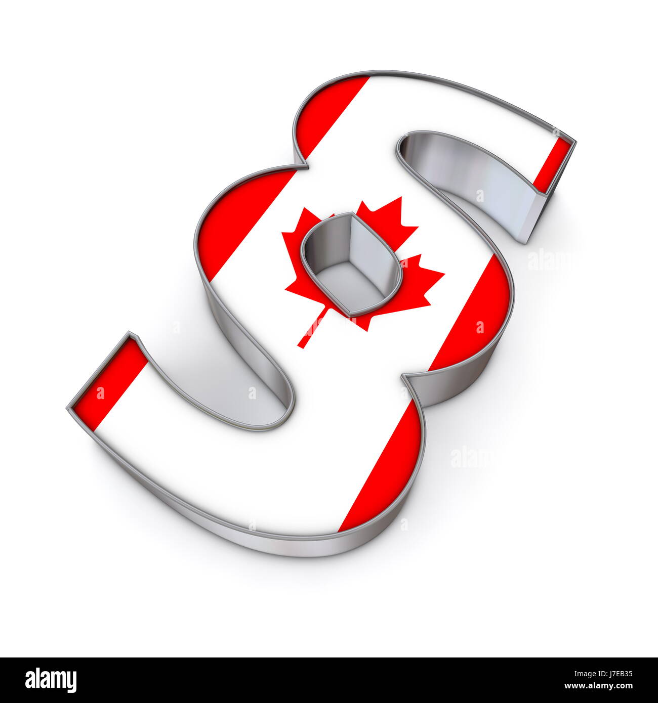 canada flag banner metallic sign canadian paragraph pictogram symbol ...