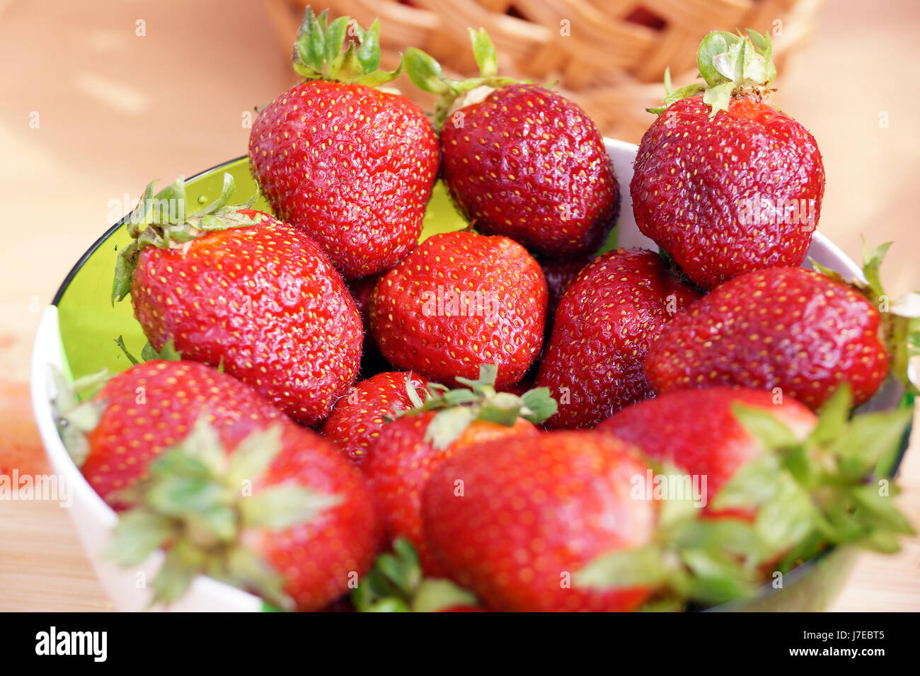 Fresh crop of strawberry from the Russian giving in a transparent salad ...