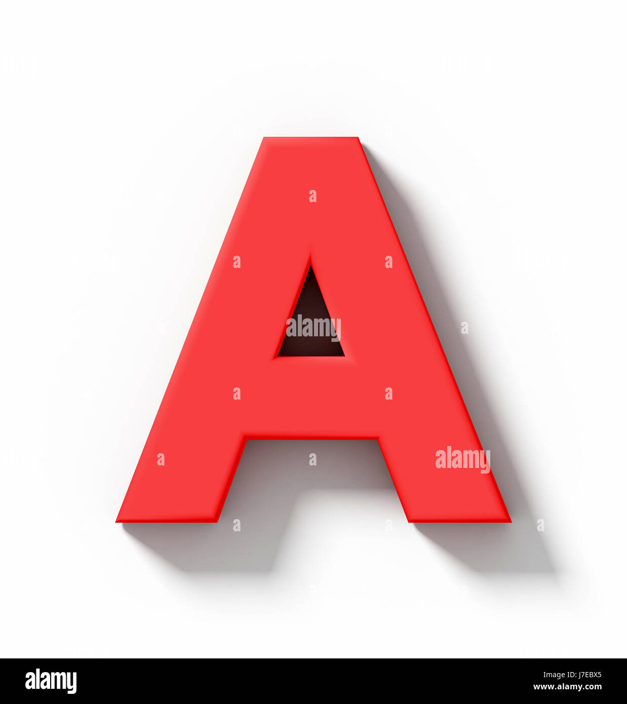 letter A 3D red isolated on white with shadow - orthogonal projection ...