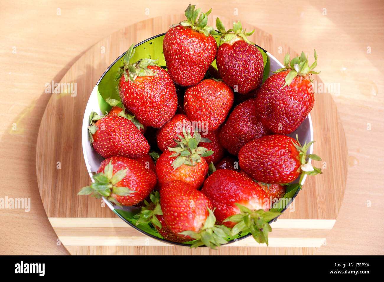 Fresh crop of strawberry from the Russian giving in a transparent salad ...