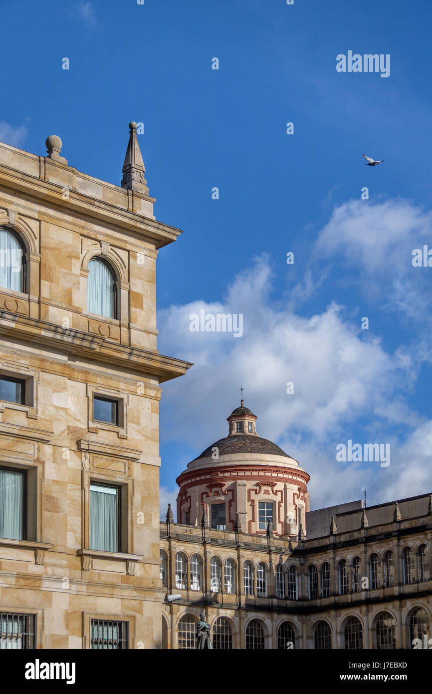 Detail of buildings architecture near Bolivar Square - Bogota, Colombia ...