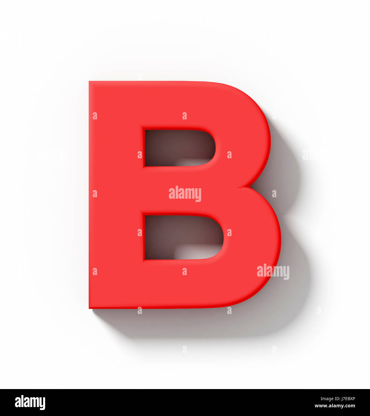 letter B 3D red isolated on white with shadow - orthogonal projection ...