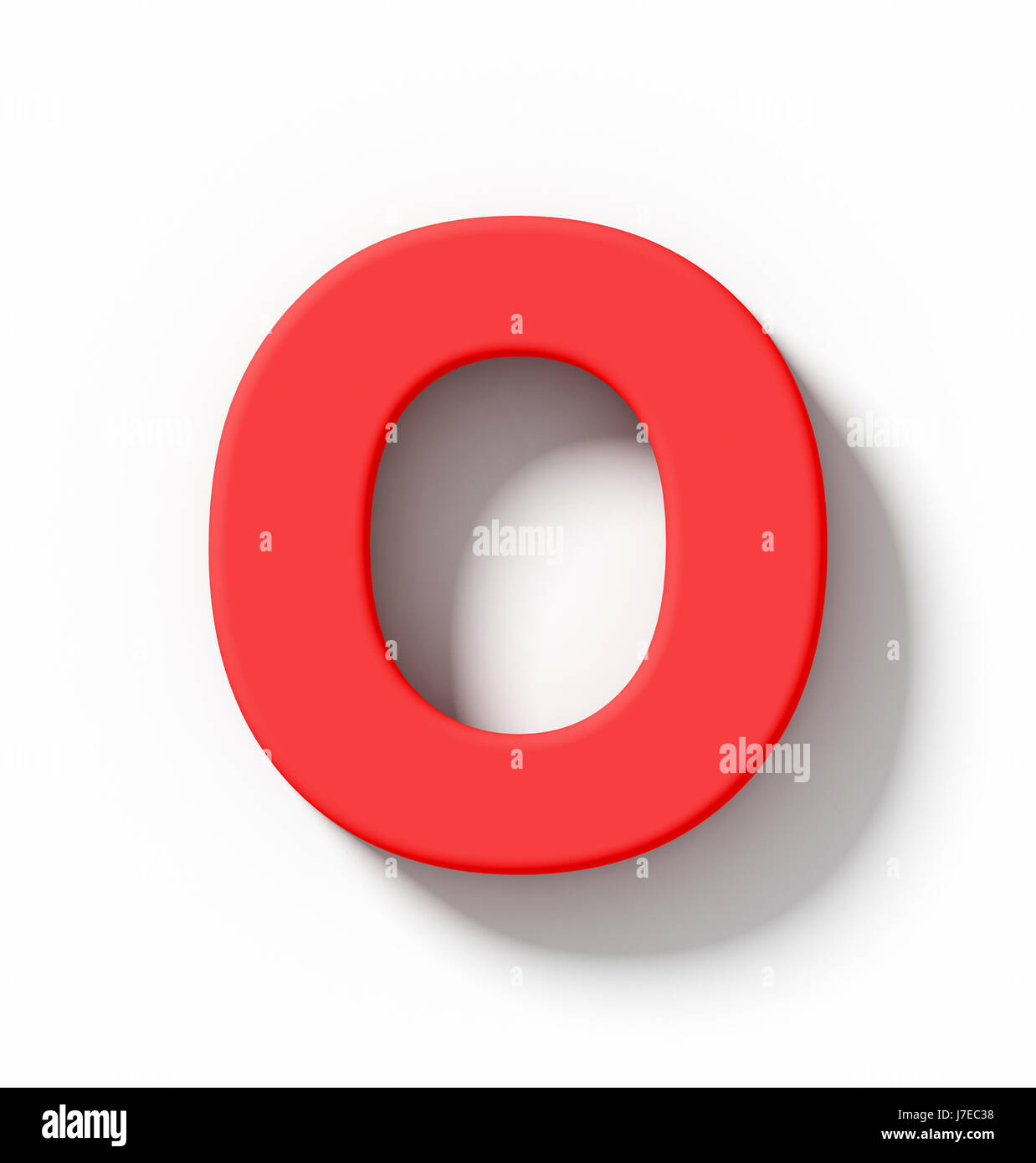 letter O 3D red isolated on white with shadow - orthogonal projection ...