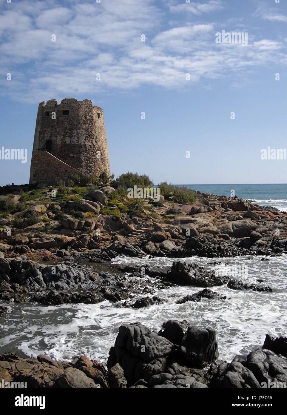 torre di bari fortification tower sardinia Stock Photo - Alamy
