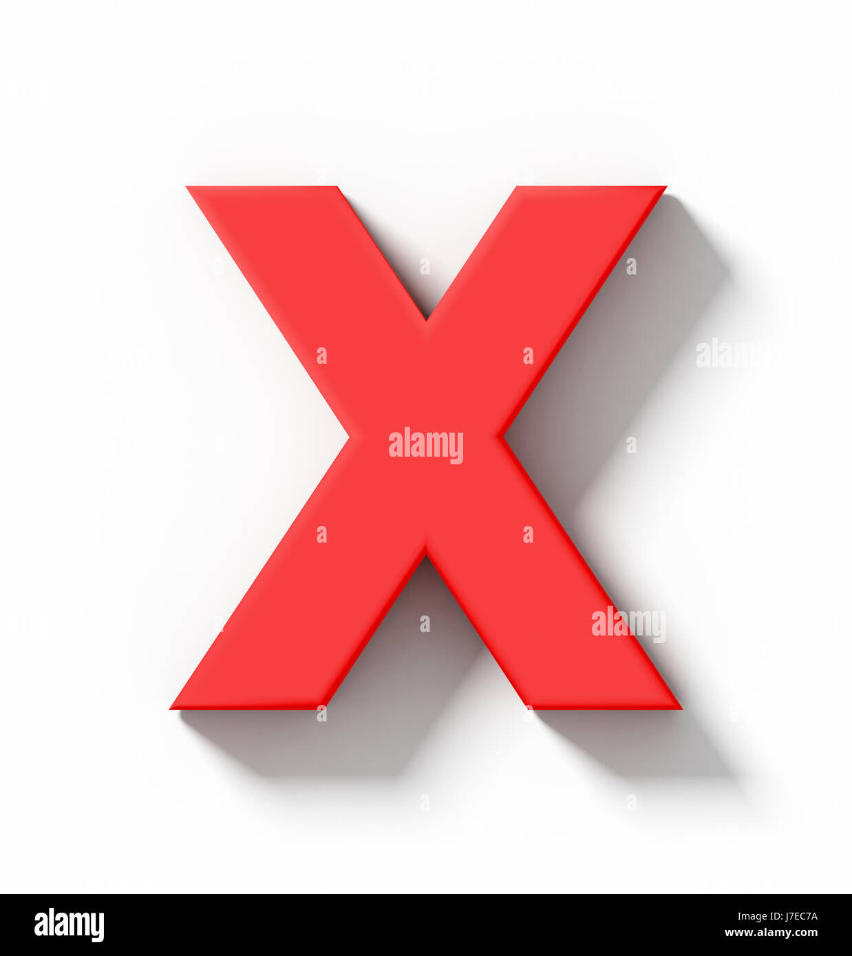 letter X 3D red isolated on white with shadow - orthogonal projection ...
